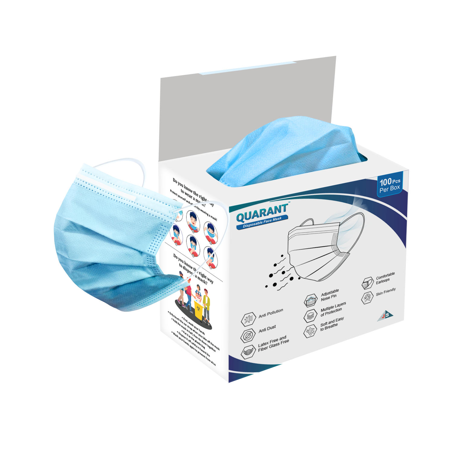 Quarant Surgical Face Masks for Men and Women - 3 Ply Masks, 4 Ply ...